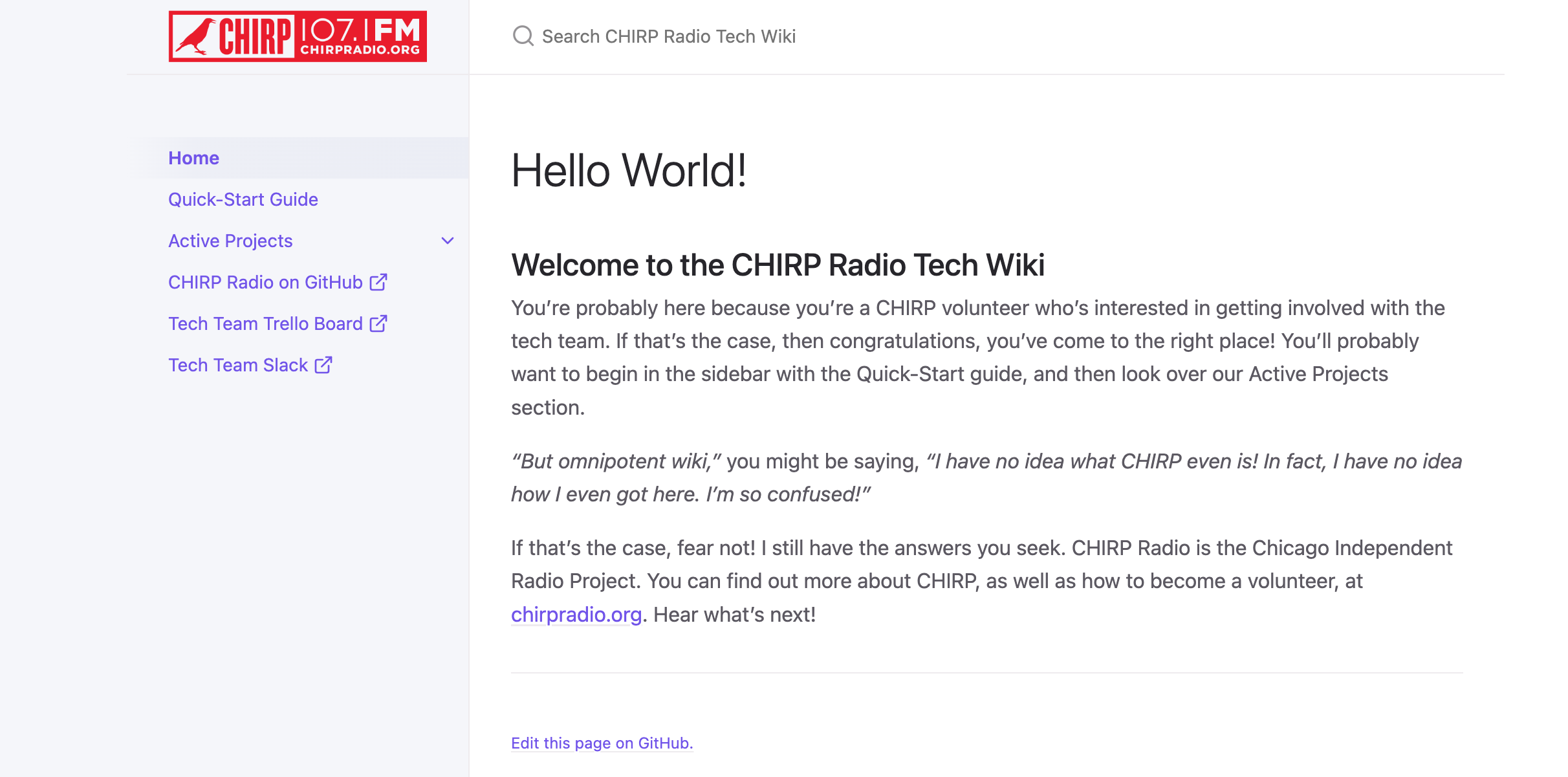 CHIRP Tech Wiki | Hi, I’m Charlie.